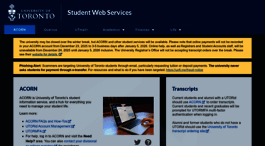 Get Acorn.utoronto.ca news - Student Web Services | University of Toronto