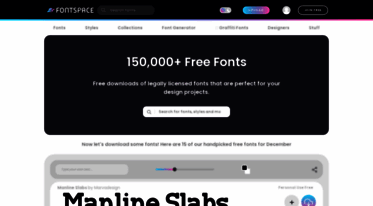 Get Fontspace.com news - 150,000 Free Fonts - Download Now