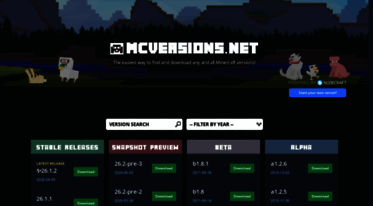 Get Mcversions.net news - MCVersions.net - Minecraft Versions Download List