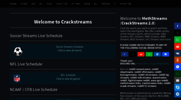Get Methstreams.com news - MethStreams - Welcome to CrackStreams v2.0