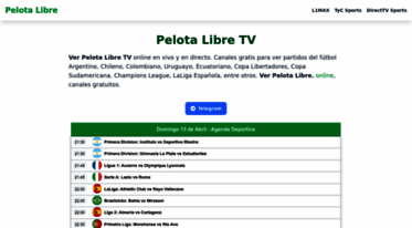 Get Pelotalibre-tv.su news - Pelota Libre TV | Fútbol en Vivo y Canales Deportivos Online