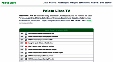 Get Pelotalibre.co news - Fútbol Libre TV | Partidos y Canales deportivos online en vivo