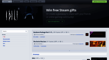 Get Steamgifts.com news - Free Giveaways and Keys for Steam Games